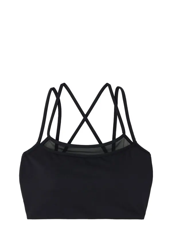 ERES Cooper Layered Tulle-trimmed Stretch-jersey Sports Bra - Black