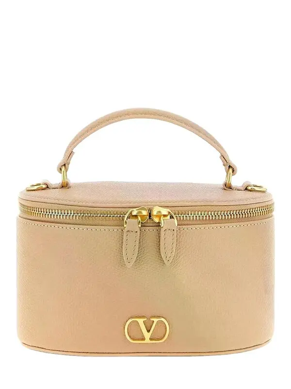 Valentino Garavani Logo-plaque Vanity Mini Bag - Neutrals