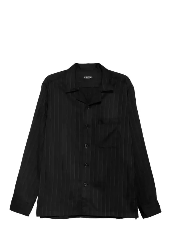 TOM FORD Pinstripe-pattern Pocket Shirt - Black