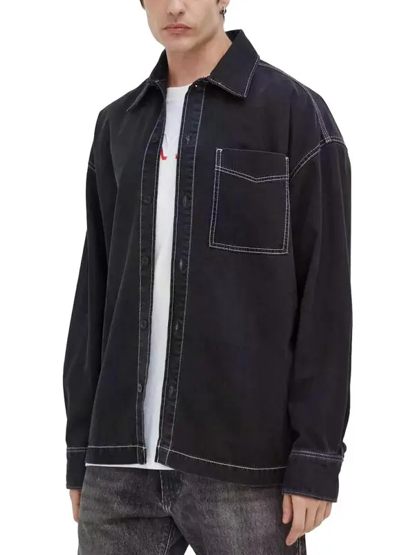 G-star Raw Chest-pocket Topstitch Overshirt - Black