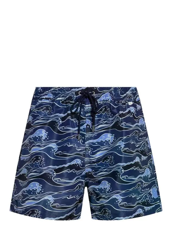 Paul Smith Wave-print Swim Shorts - Blue