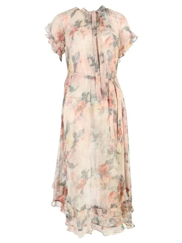 Zimmermann Radiate Floral-print Dress - Neutrals
