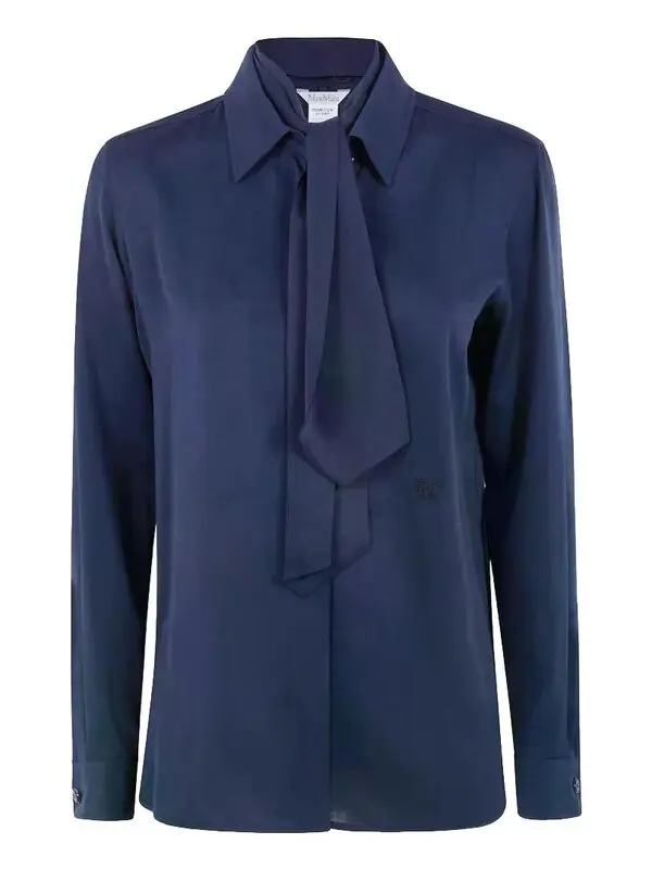 Max Mara Tie-neck Shirt - Blue