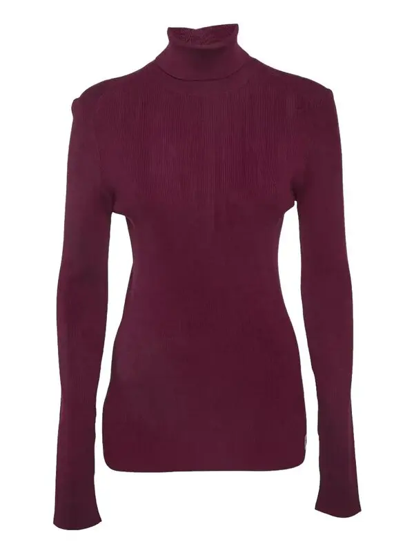 Burberry Roll-neck Rib-knit Top - Purple