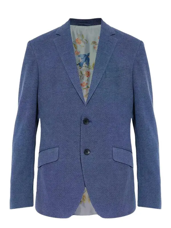 Etro Single-breasted Textured Blazer - Blue