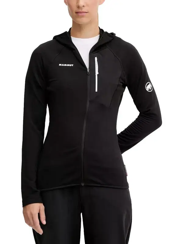 MAMMUT Hooded Zip-up Top - Black