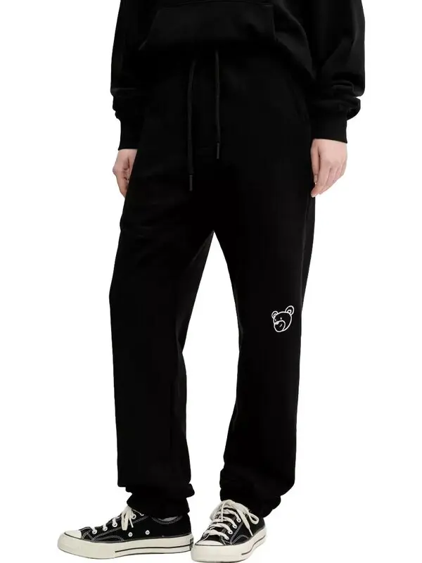 INBETWEENERS Embroidered Drawstring Track Pants - Black