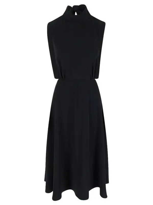 Aspesi Tie-neck A-line Dress - Black