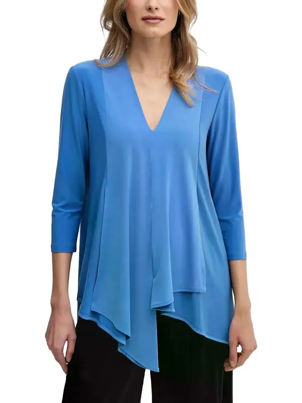 Joseph Ribkoff V-neck Asymmetric Top - Blue