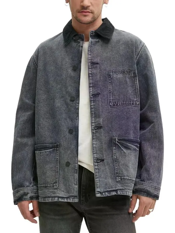 PURPLE BRAND Buttoned Jacket With Corduroy Detail - Blue