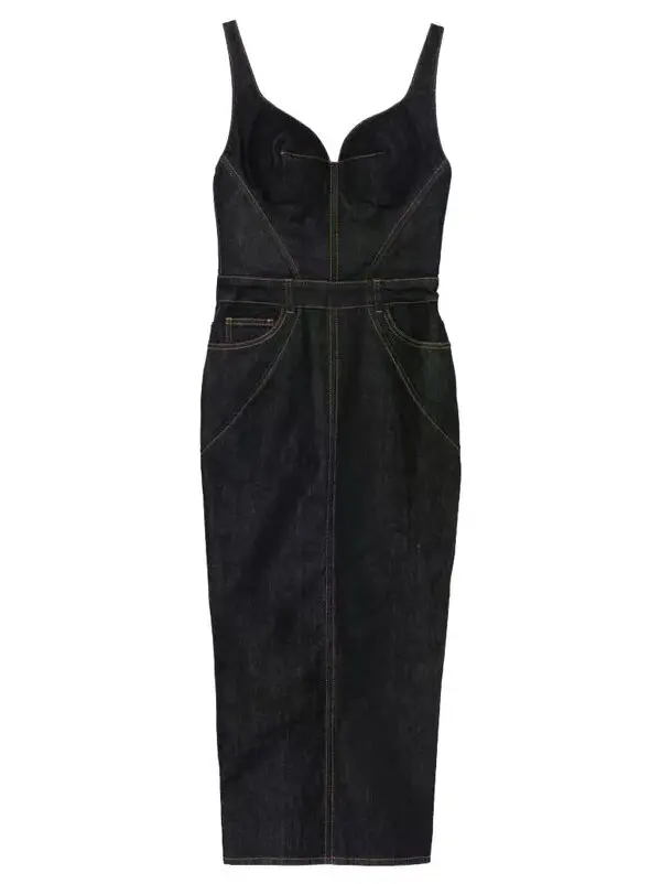 Givenchy Pocket Denim Midi Dress - Blue
