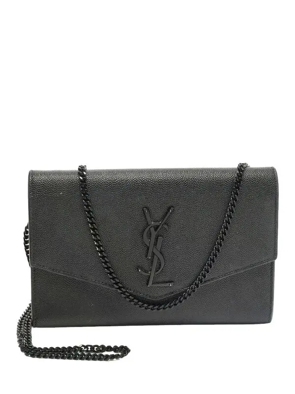 Saint Laurent Grained Envelope Crossbody Bag - Black