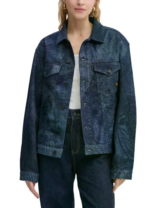 G-star Raw Rembrandt Patterned Denim Jacket - Blue