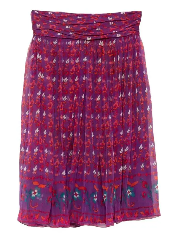 Dior Ruffled Midi Skirt - Purple