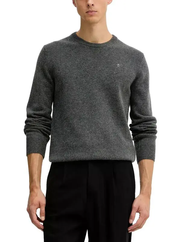 HACKETT Embroidered Crew-neck Sweater - Grey