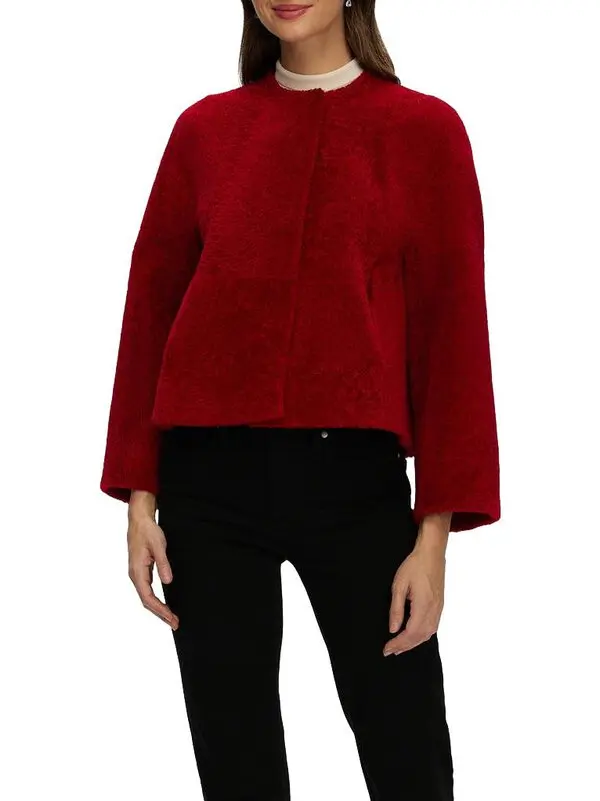 Gorski Genuine Shearling Reversible Jacket - Red