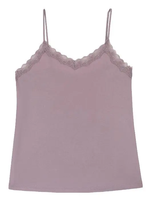 Uwila Warrior Soft Silk Lace Trim Camisole - Nirvana