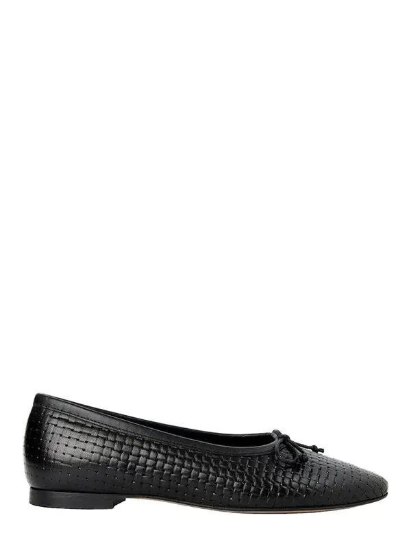 MENINA STEP Amelie Woven Leather Ballet Flats - Black