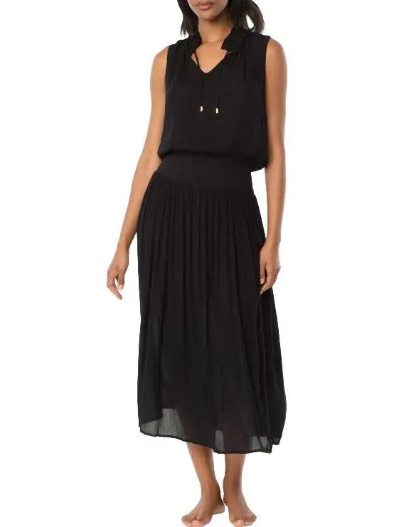 Helen Jon Sleeveless Smocked Dress - Black