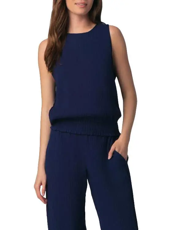 Helen Jon Island Sleeveless Top - Navy