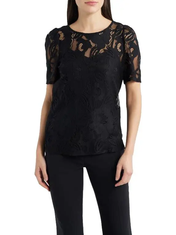 Anne Klein Lace Top - Anne Black