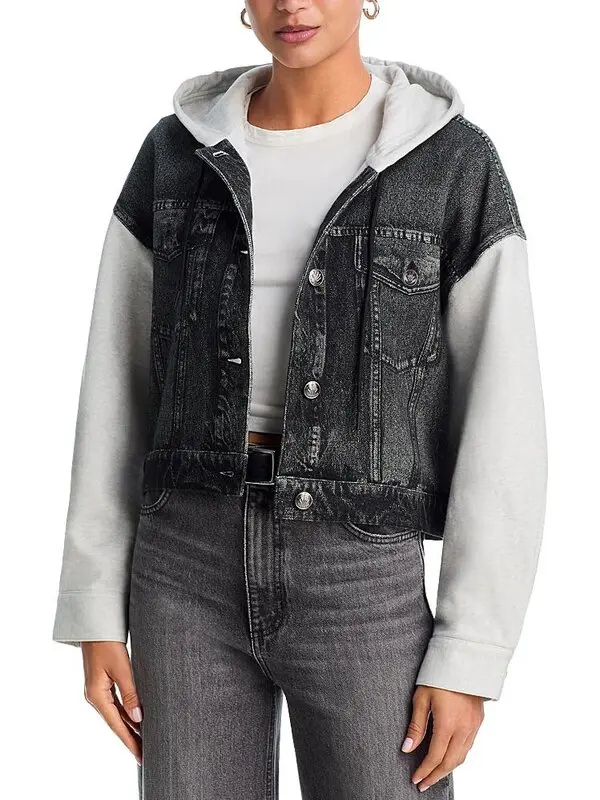 Rag & Bone Miramar Terry Mixed Media Jacket - Sport White/black