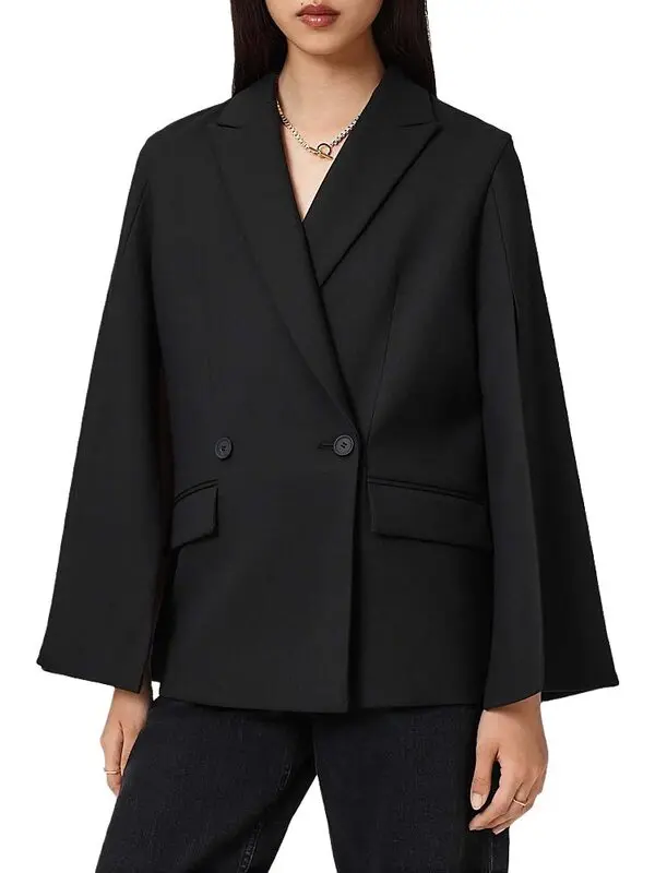 ALLSAINTS Luna Cape Blazer - Black