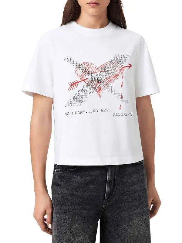 ALLSAINTS Heartache Lisa Cotton Graphic T-shirt - White