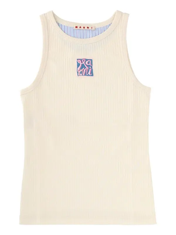 Marni Tank Top With Logo - Beige