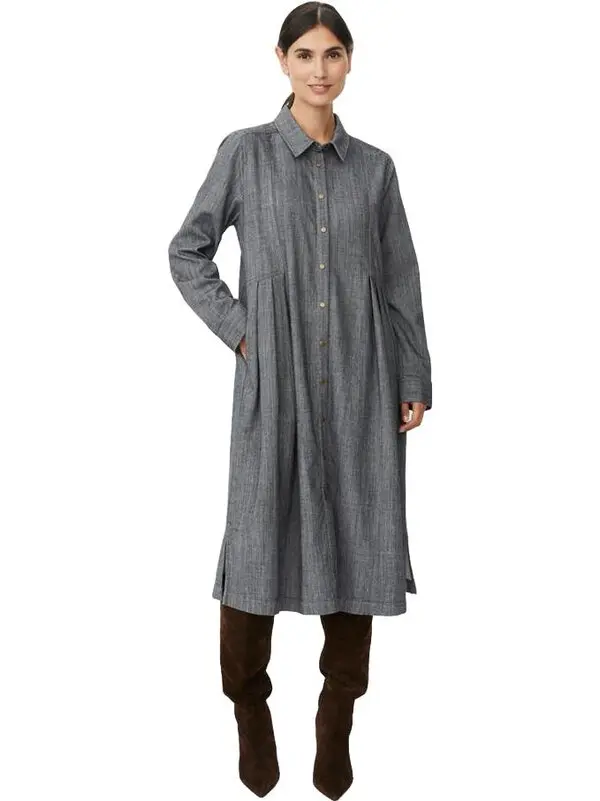 MASAI COPENHAGEN Noveline Long Sleeve Shirt Dress - Dark Denim