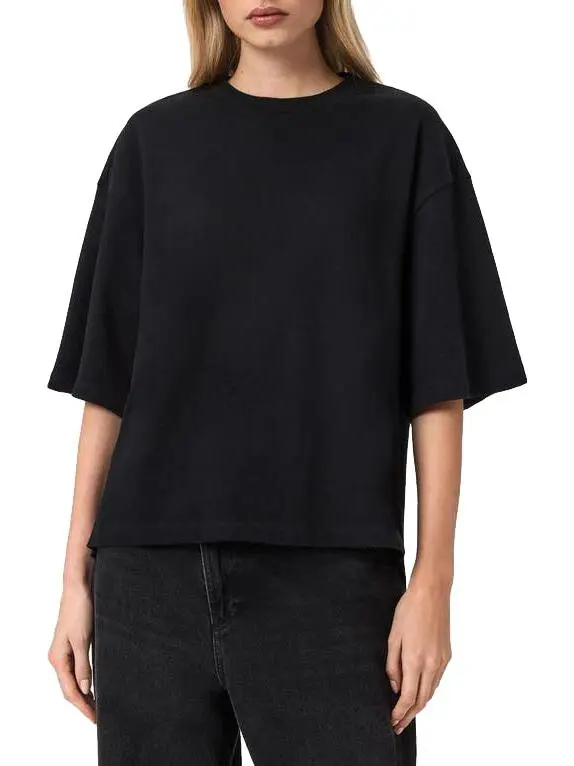 ALLSAINTS Esme Amelie Crochet Heart Back T-shirt - Black