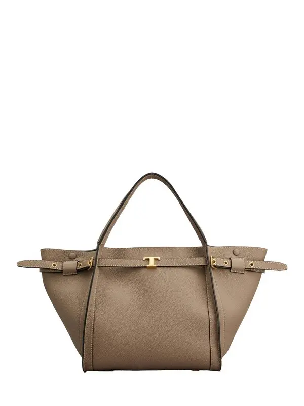 TOD'S T Timeless Leather Shopping Bag - Creta Chiaro