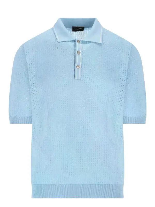 Tagliatore Buttoned Polo Shirt - Blue