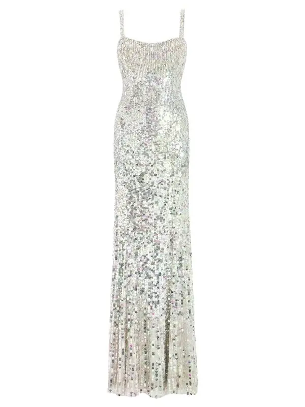 Jenny Packham Mirabeau Sequined Dress - Silver