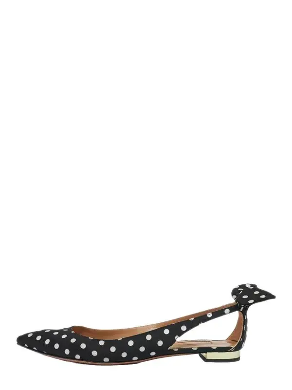 AQUAZZURA Deneuve Polka-dot Bow Ballet Flats - Black