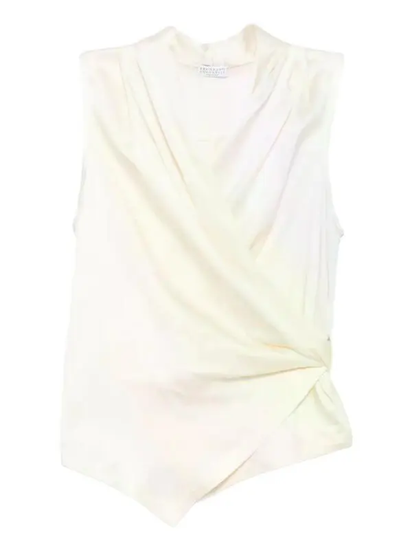Brunello Cucinelli Sleeveless V-neck Top - Neutrals