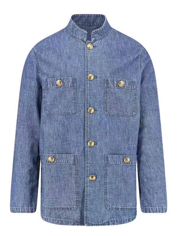 Valentino Garavani Button-fastening Denim Coat - Blue
