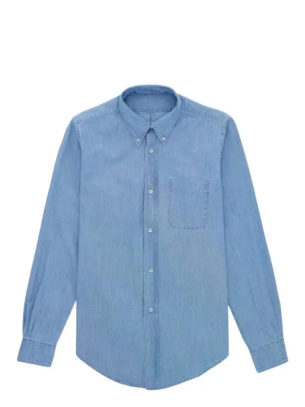 FORTELA King Chest-pocket Chambray Shirt - Blue