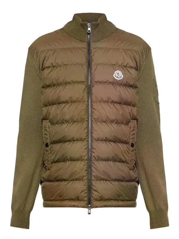 Moncler Zip-up Padded-front Cardigan - Green