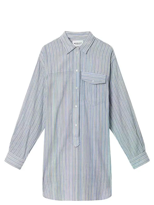 MARANT ETOILE Loriane Striped Mini Dress - Blue