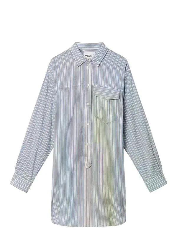 MARANT ETOILE Loriane Striped Mini Dress - Blue