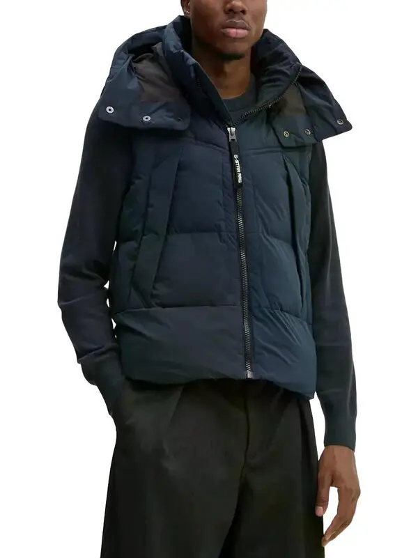 G-star Raw Hooded Zip-up Gilet - Blue