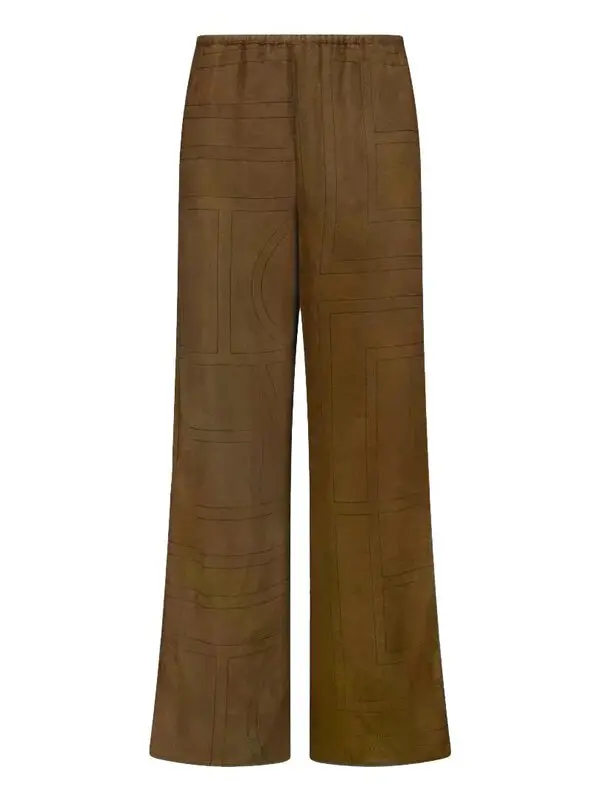TOTEME Monogram Flannel Trousers - Brown