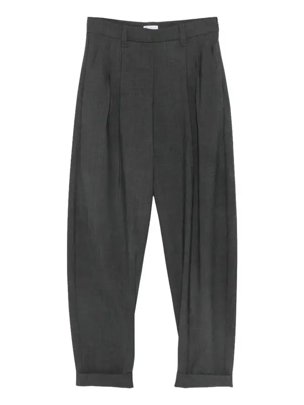 Brunello Cucinelli Pleated Cuffed Trousers - Grey