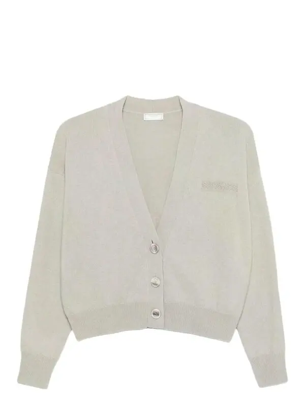 Peserico V-neck Button Cardigan - Neutrals