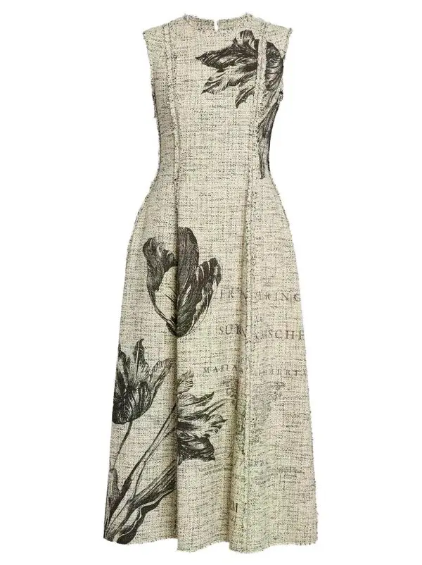 Erdem Floral-print Sleeveless Midi Dress - Neutrals