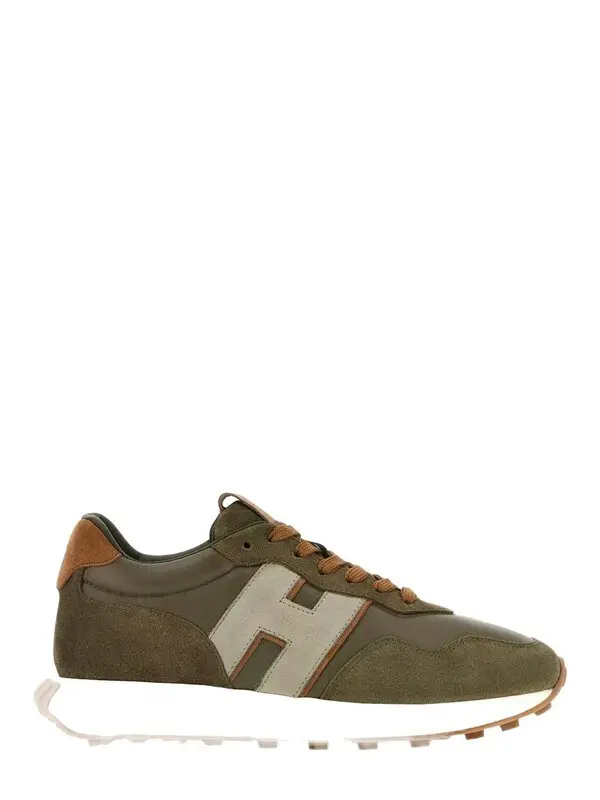 Hogan H601 Appliqué-detail Panelled Sneakers - Green