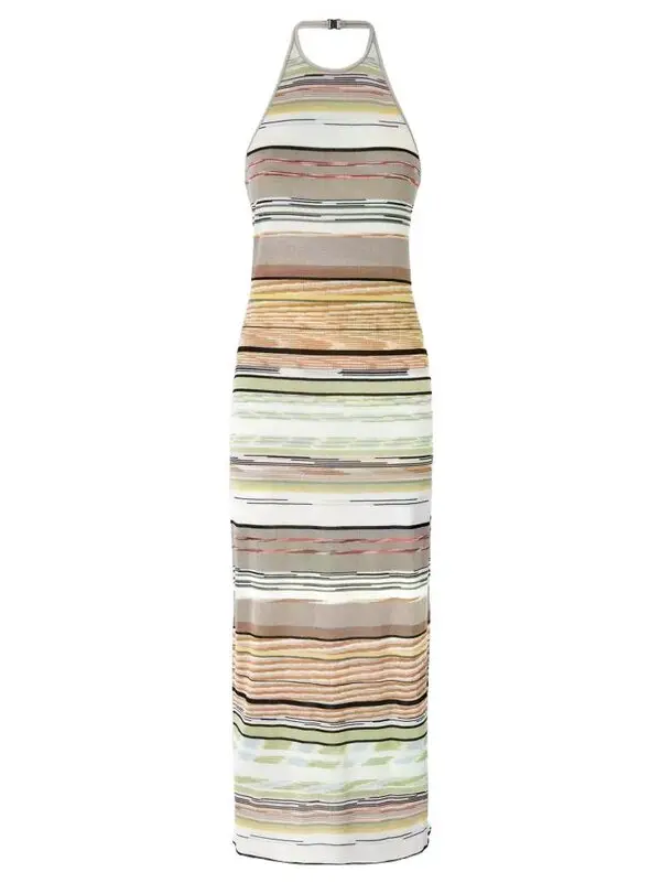 Missoni Striped Halterneck Dress - Neutrals