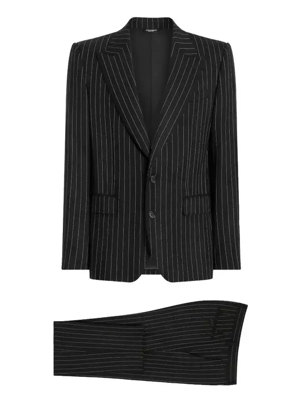 Dolce & Gabbana Pinstripe Single-breasted Suit - Black