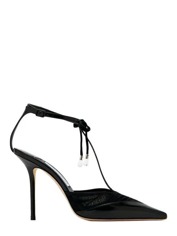 JIMMY CHOO Afia Mesh Strap 100 Pumps - Black